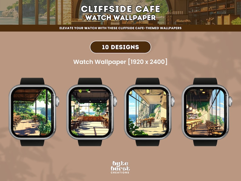 Cozy Cliffside Cafe Watch Wallpaper Cottagecore Lofi Aesthetic Digital Background for Apple ...