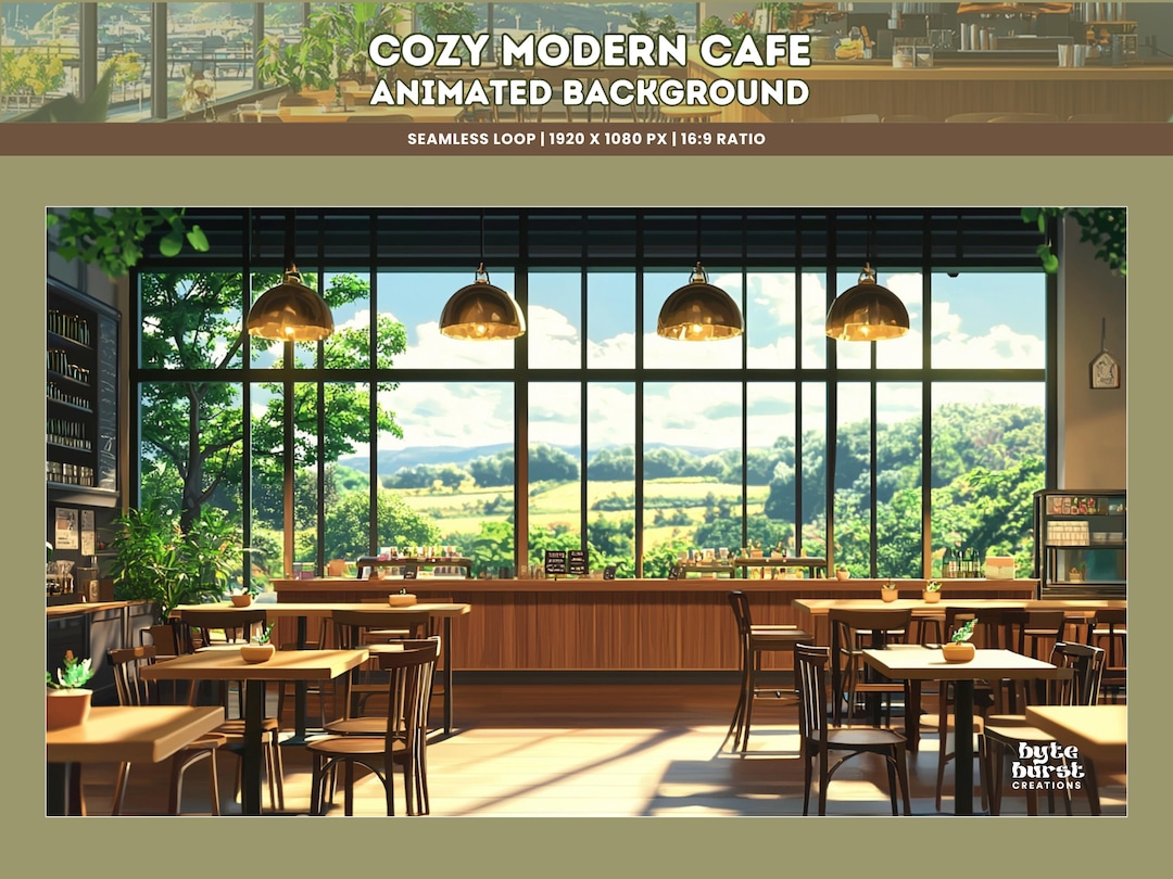 Cozy Cafe Animated Background: Ghibli-inspired Lofi Stream Overlay ...