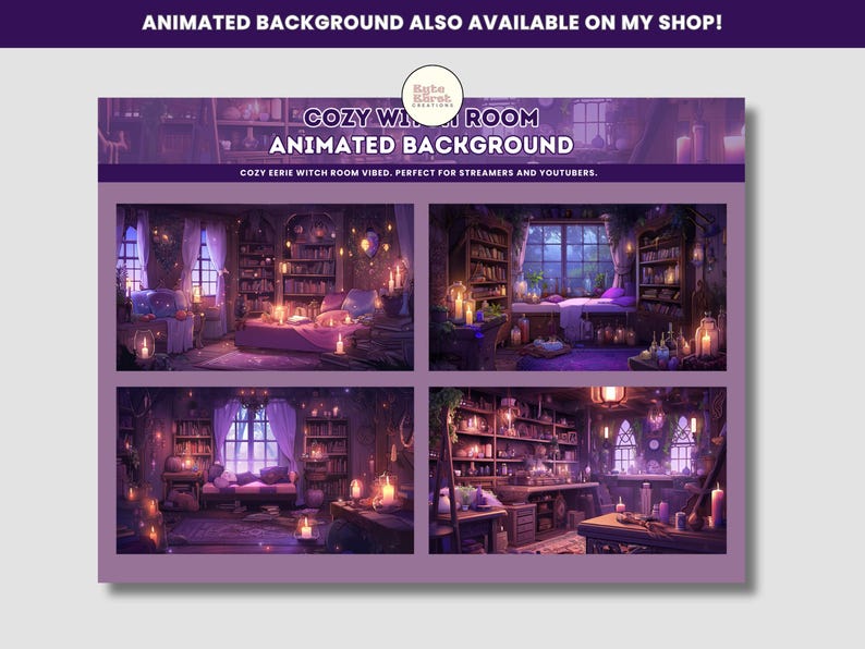Purple Dark Goth Whimsical Witch Room Desktop Wallpaper Ultra-wide ...