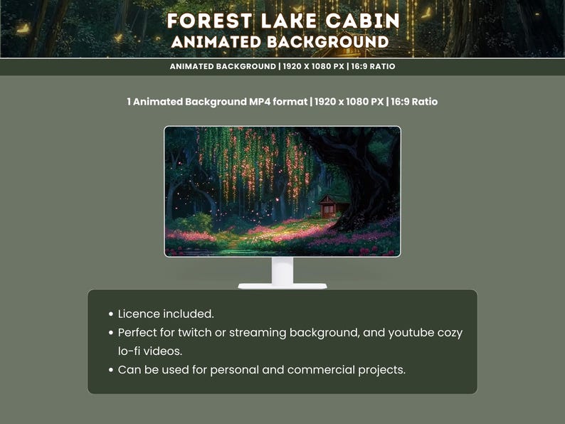 Forest Lake Cabin Animated Background: Cottagecore Cozy Stream Overlay ...