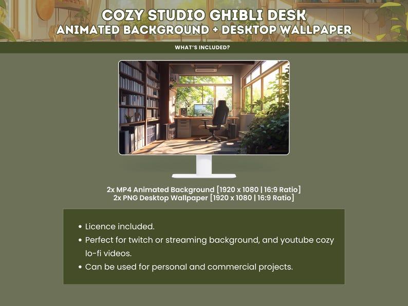 Cottagecore Animated Desktop Wallpaper: Studio Ghibli Inspired (digital ...