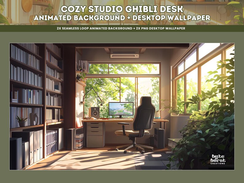 Cottagecore Animated Desktop Wallpaper: Studio Ghibli Inspired (digital ...