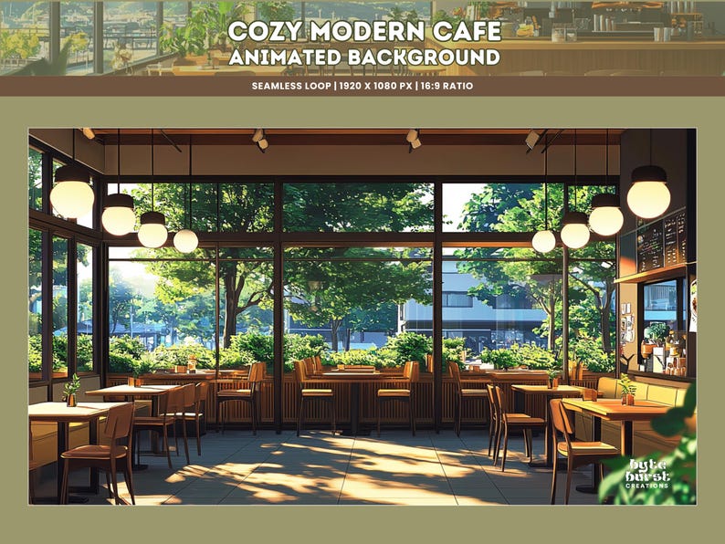 1x Lofi Coffee Shop Animated Background Cozy Vtuber Twitch Overlay ...