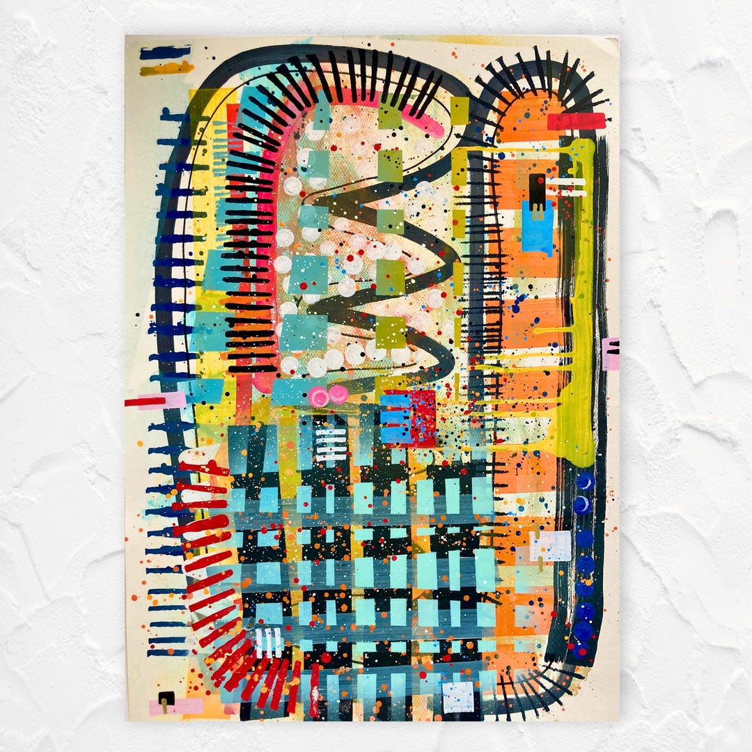 CACTUS JA 2024 Abstract Painting on Paper 50x70cm - Etsy