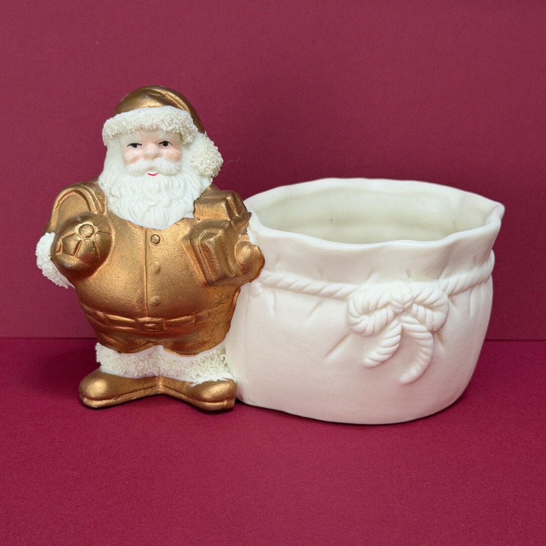 Vintage Santa Clause Planter/candy Dish/candle Holder: Christmas Decor ...
