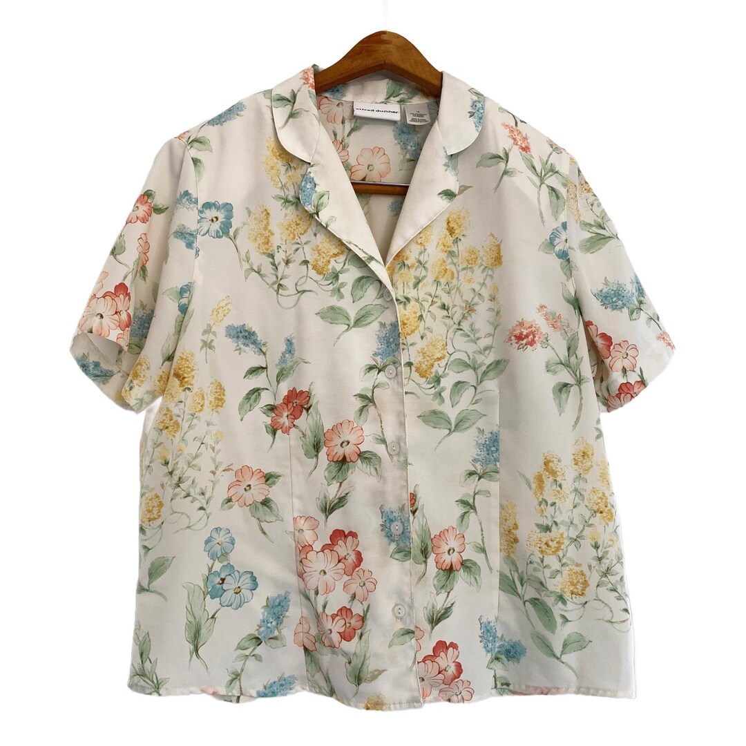 Vintage Women's Alfred Dunner Floral Short Sleeve Top - Perfect for ...