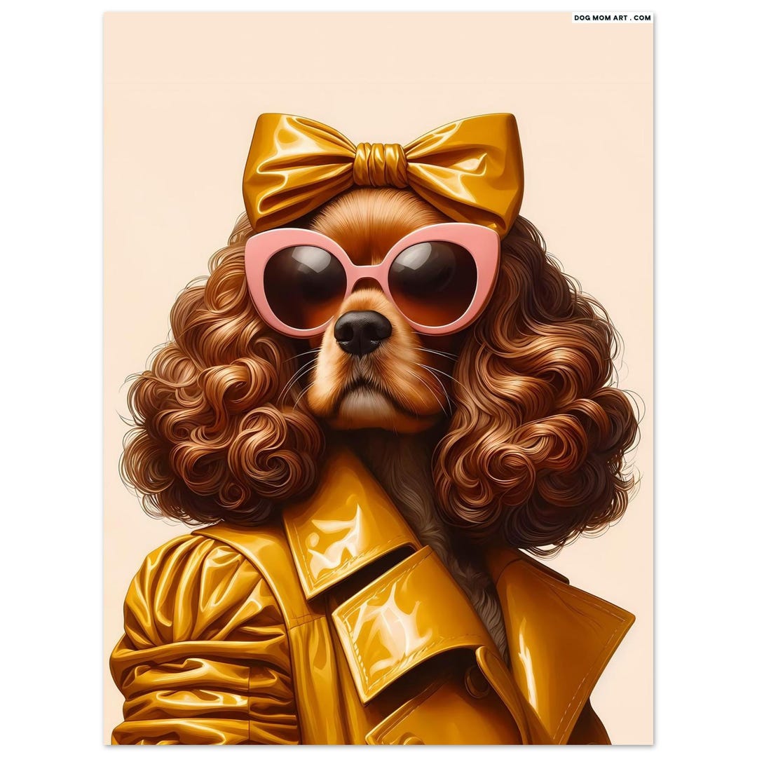 DOG MOM ART - Glam Cocker Spaniel Fine Art Poster | Luxury Pet Wall ...