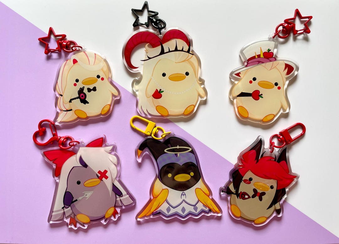 Hazbin Hotel Character Duck Keychains - Lucifer, Charlie, Lilith ...