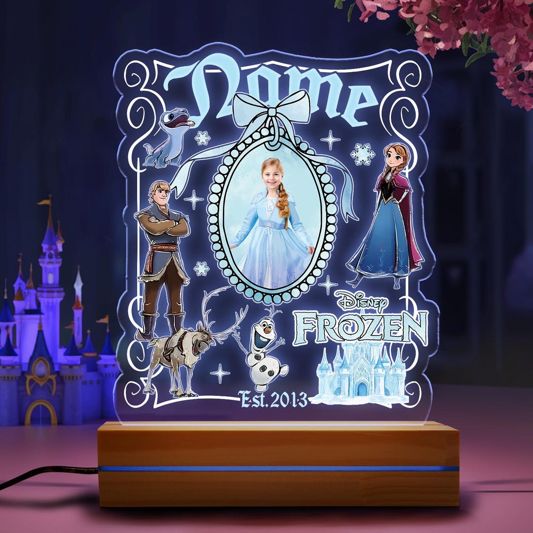 Personalized Disney Princess Night Light, Custom Name Baby Girl Room ...
