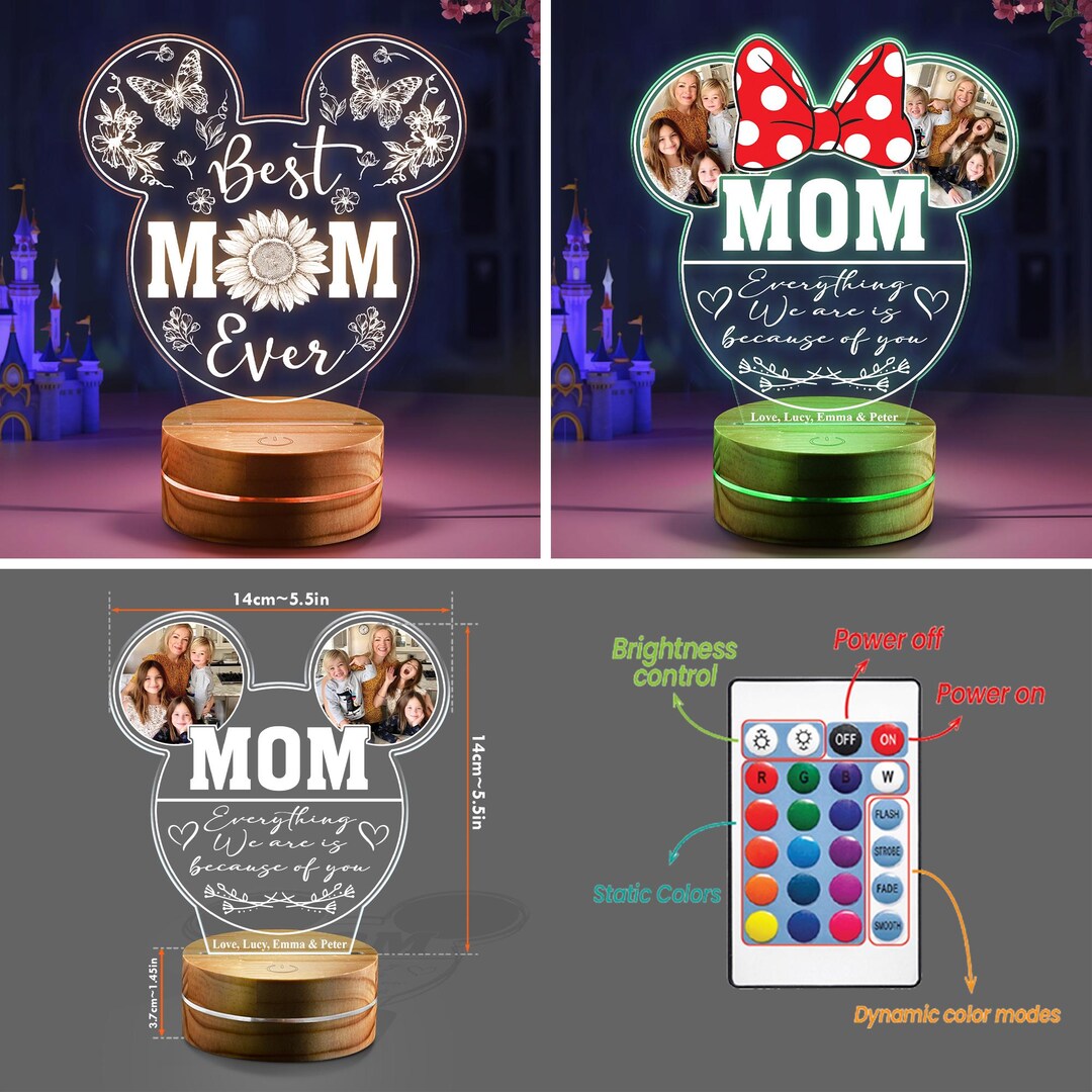 Personalized Mother's Day Night Light, Mother Gifts, the Best Mom, Mom ...