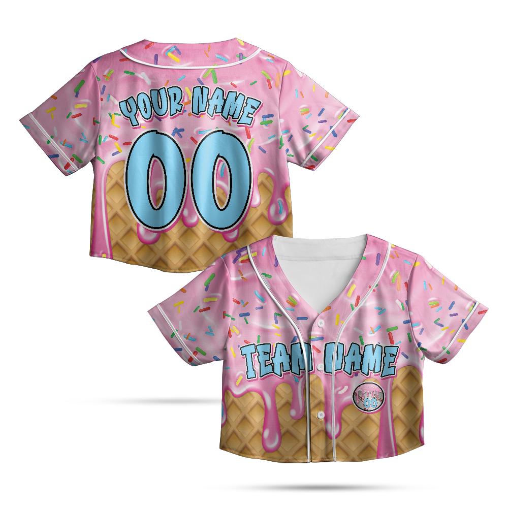 Personalized Ice Cream Drip Baseball Jersey, Custom Sprinkle Drip ...