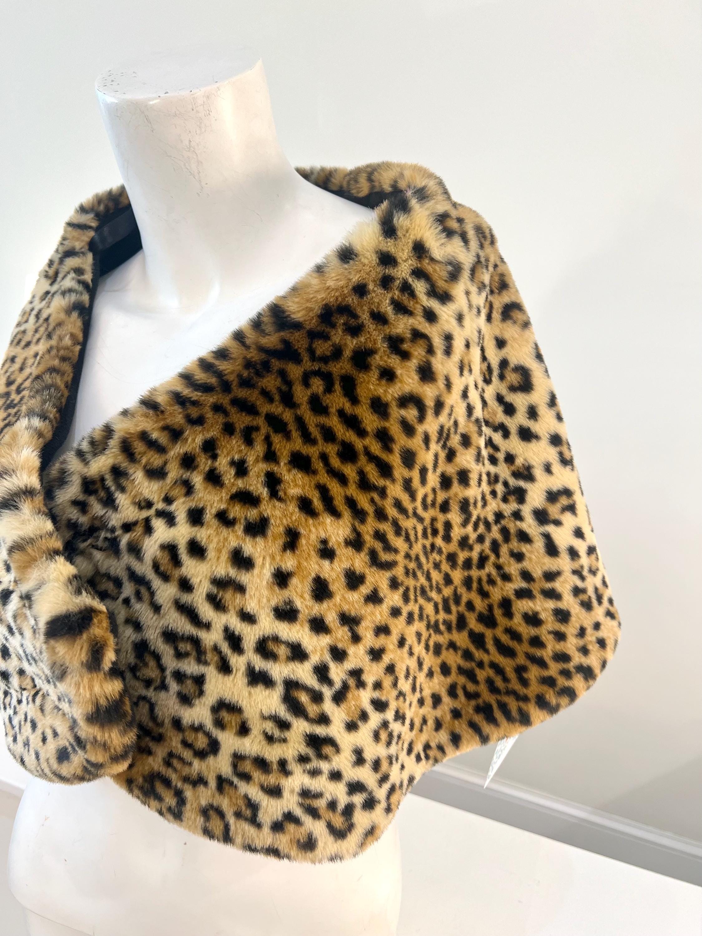 1980s Vintage Cheetah Print Faux Fur Cape | One Size - Etsy