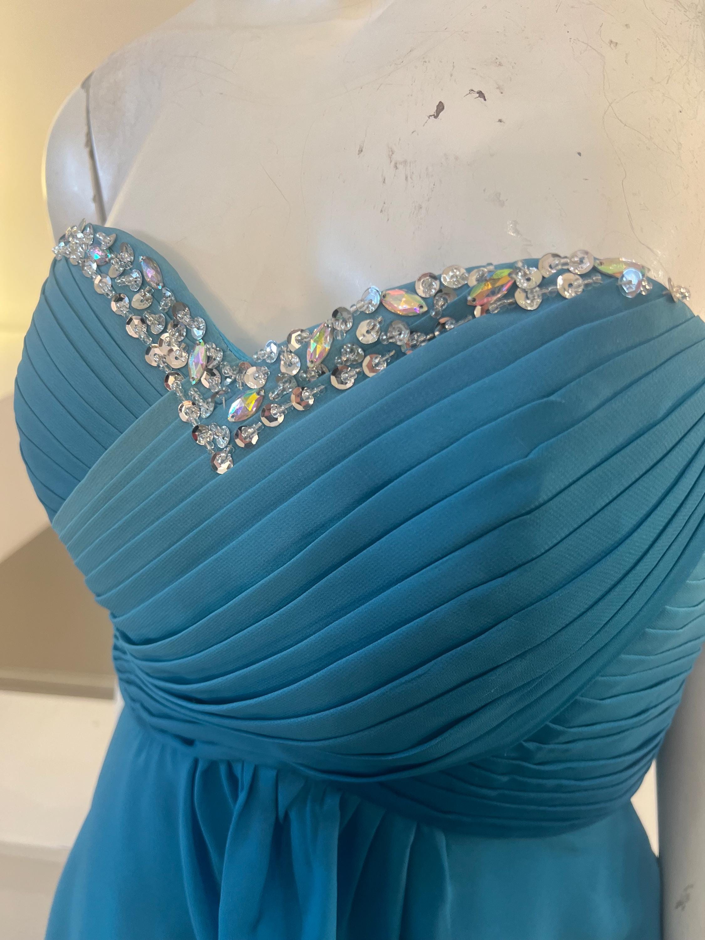 Early 2000s Vintage H2O Mermaid Style Homecoming Dress | Aquamarine ...