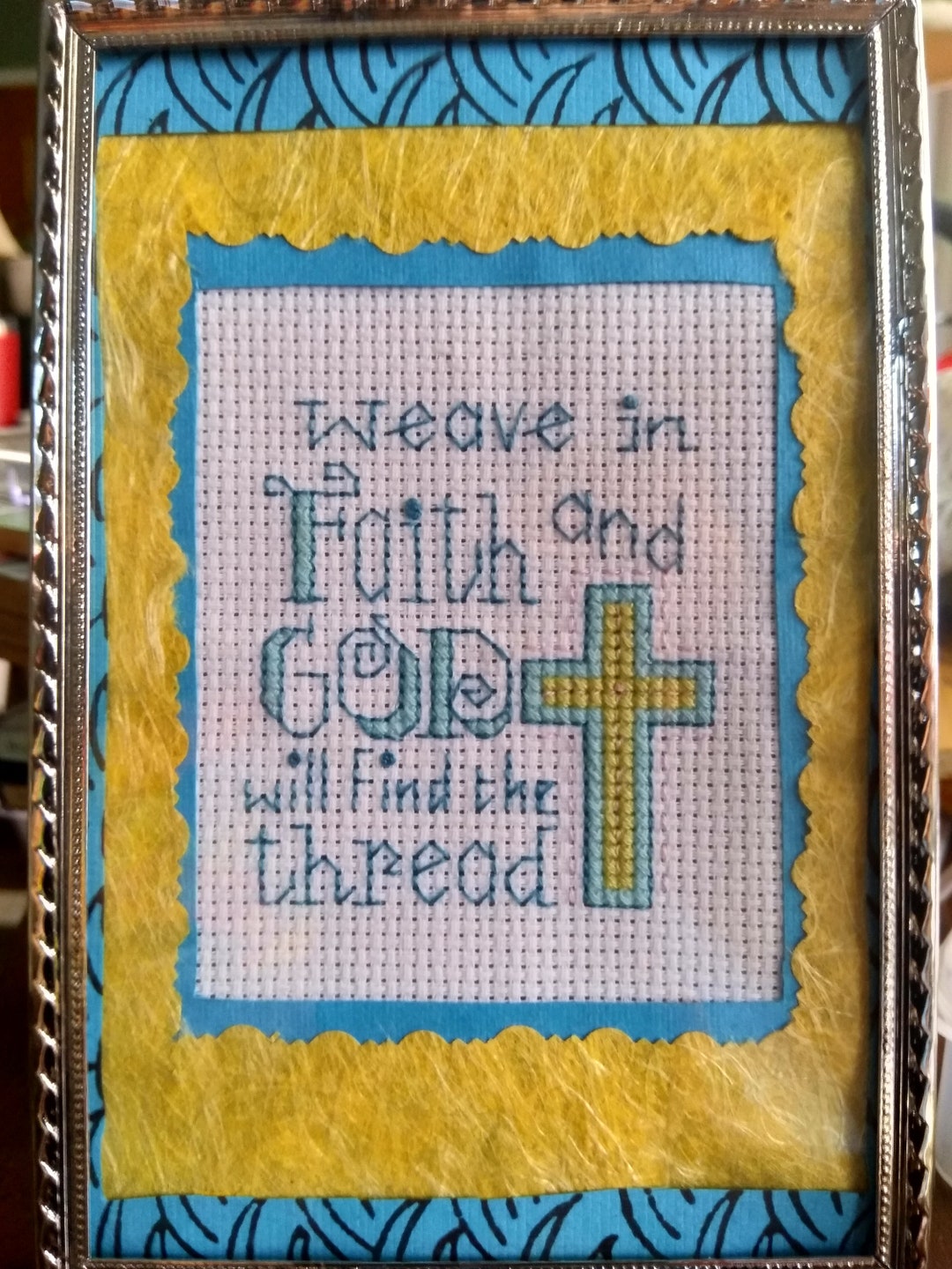 Weave in Faith Framed Cross Stitch. - Etsy