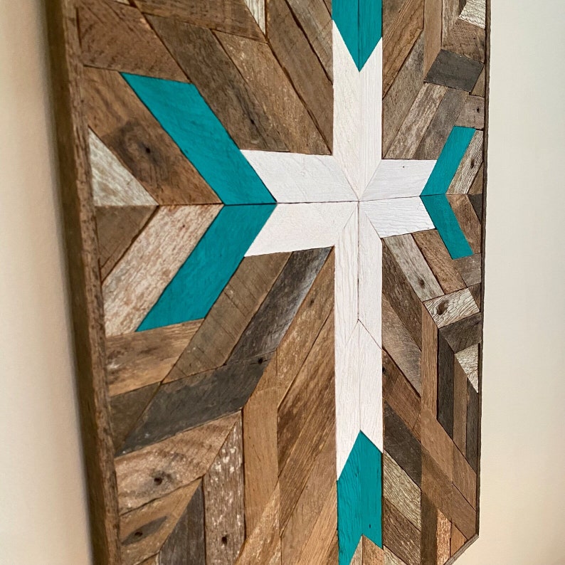 Reclaimed Wood Cross Wall Art | Rustic Geometric Christian Decor - Etsy