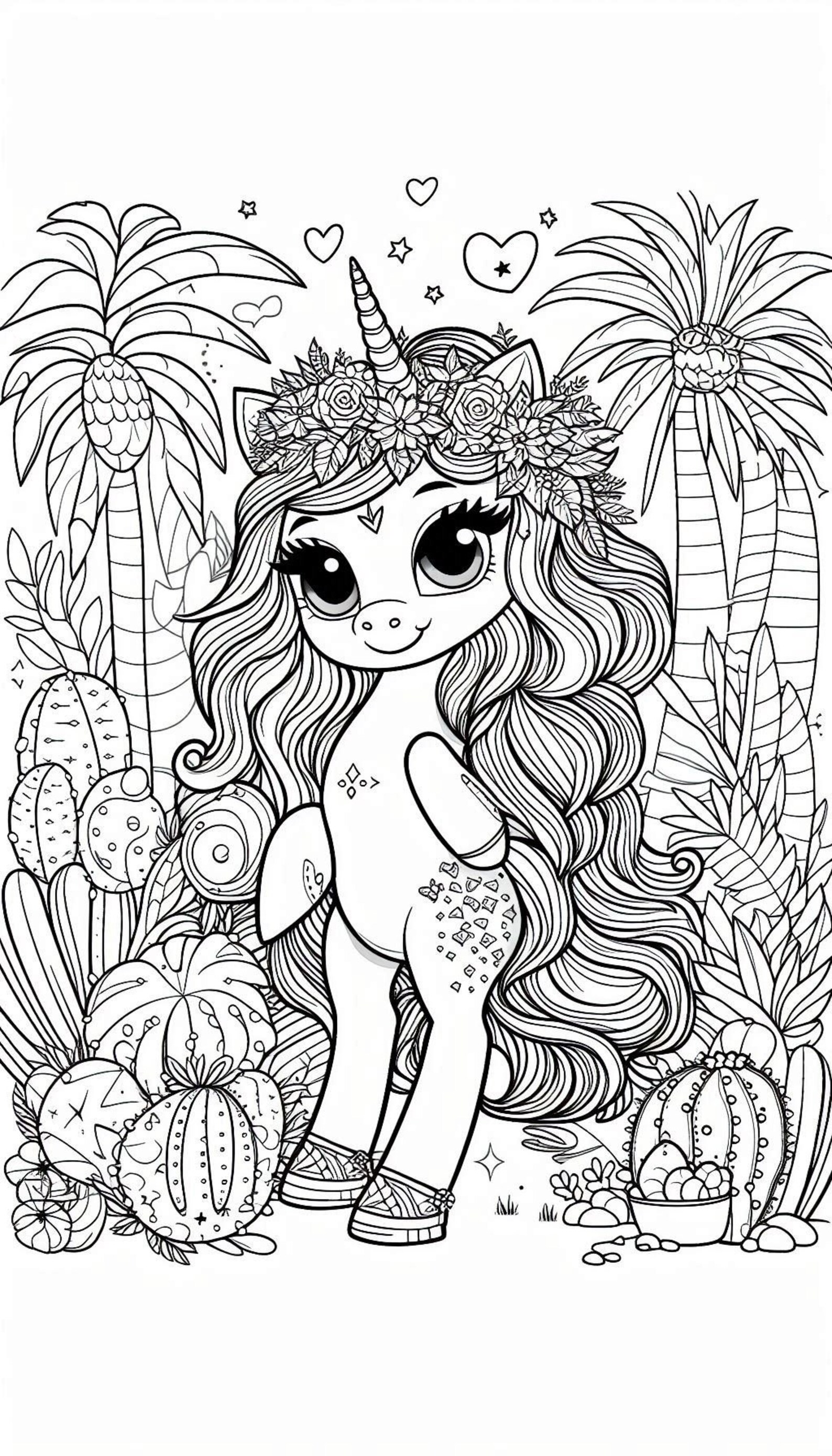 Unicorn Coloring Book | Unicorn | Kids Coloring Book | Digital Coloring ...