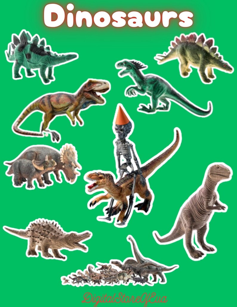 Dinosaurs Sticker Sheet - Etsy