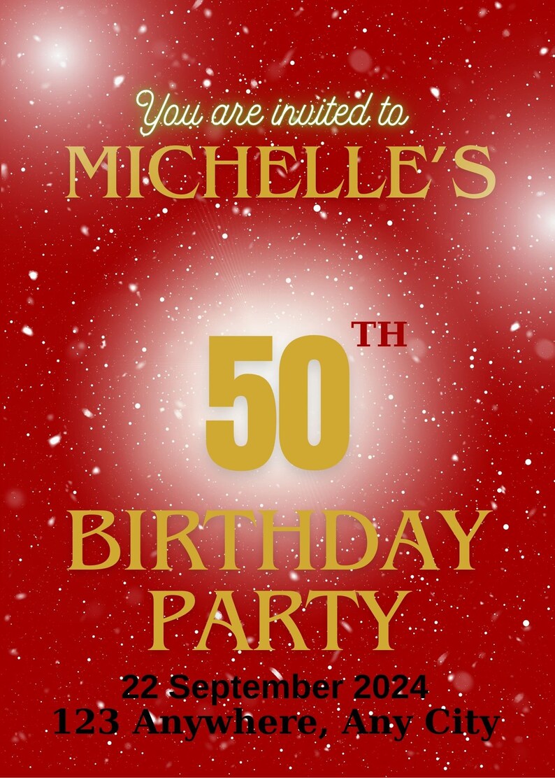 Editable Birthday Invitation Card - Etsy