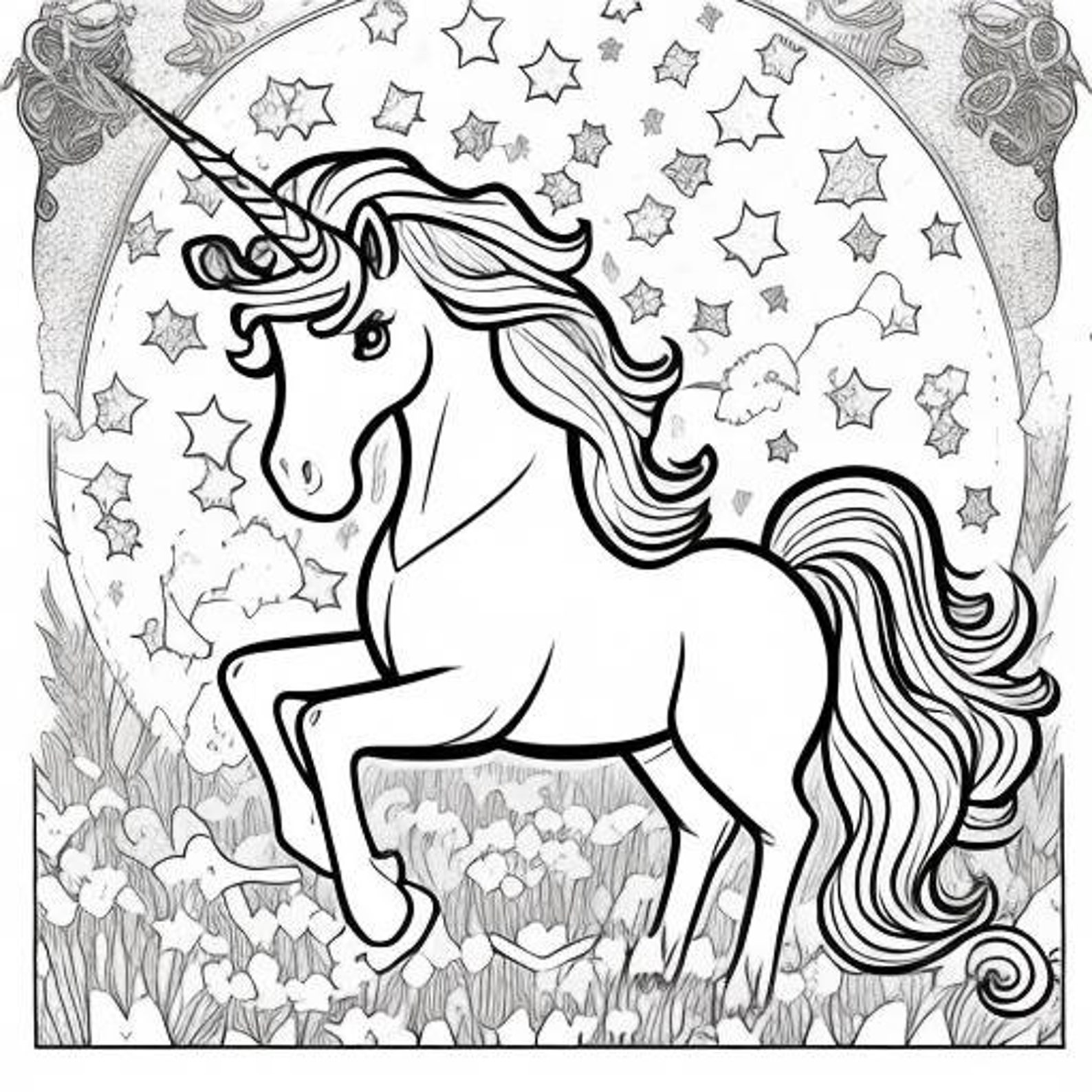 Unicorn Coloring Book | Unicorn | Kids Coloring Book | Digital Coloring ...