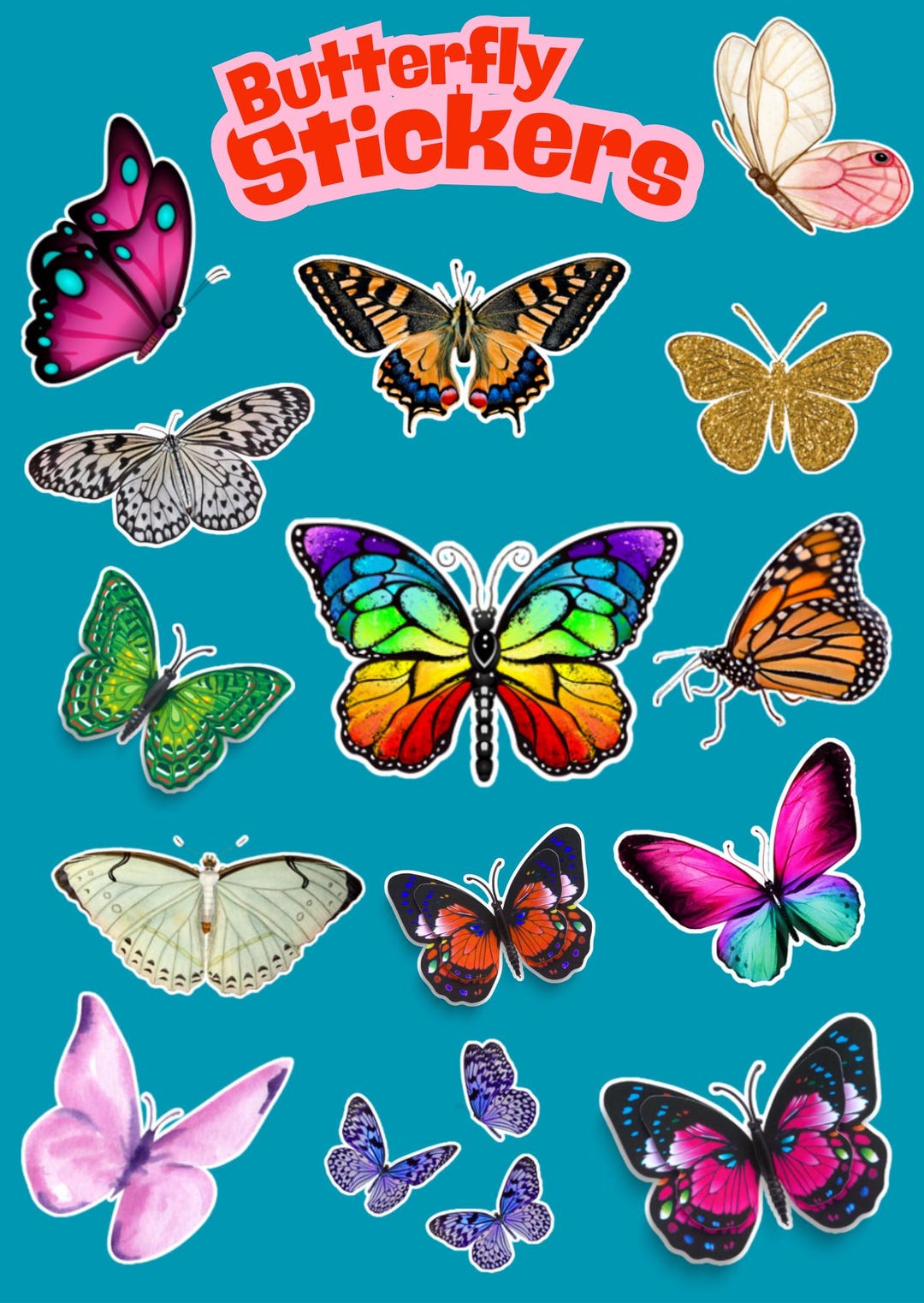 Butterfly Stickers | Stickers for Kids | Butterfly | Print and Cut ...