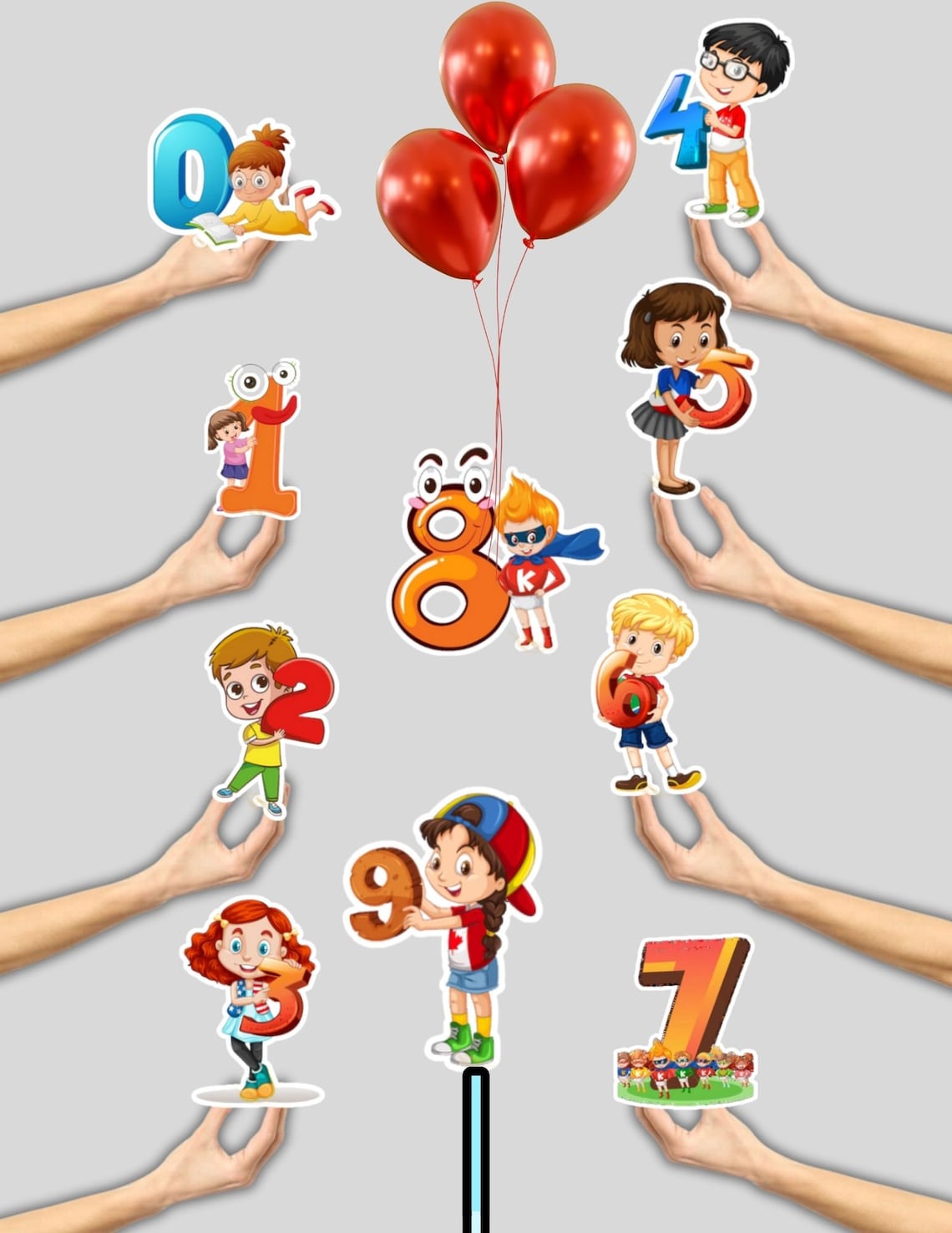 Funny Numbers Stickers | Sticker Sheet | Stickers for Kids | | Print ...