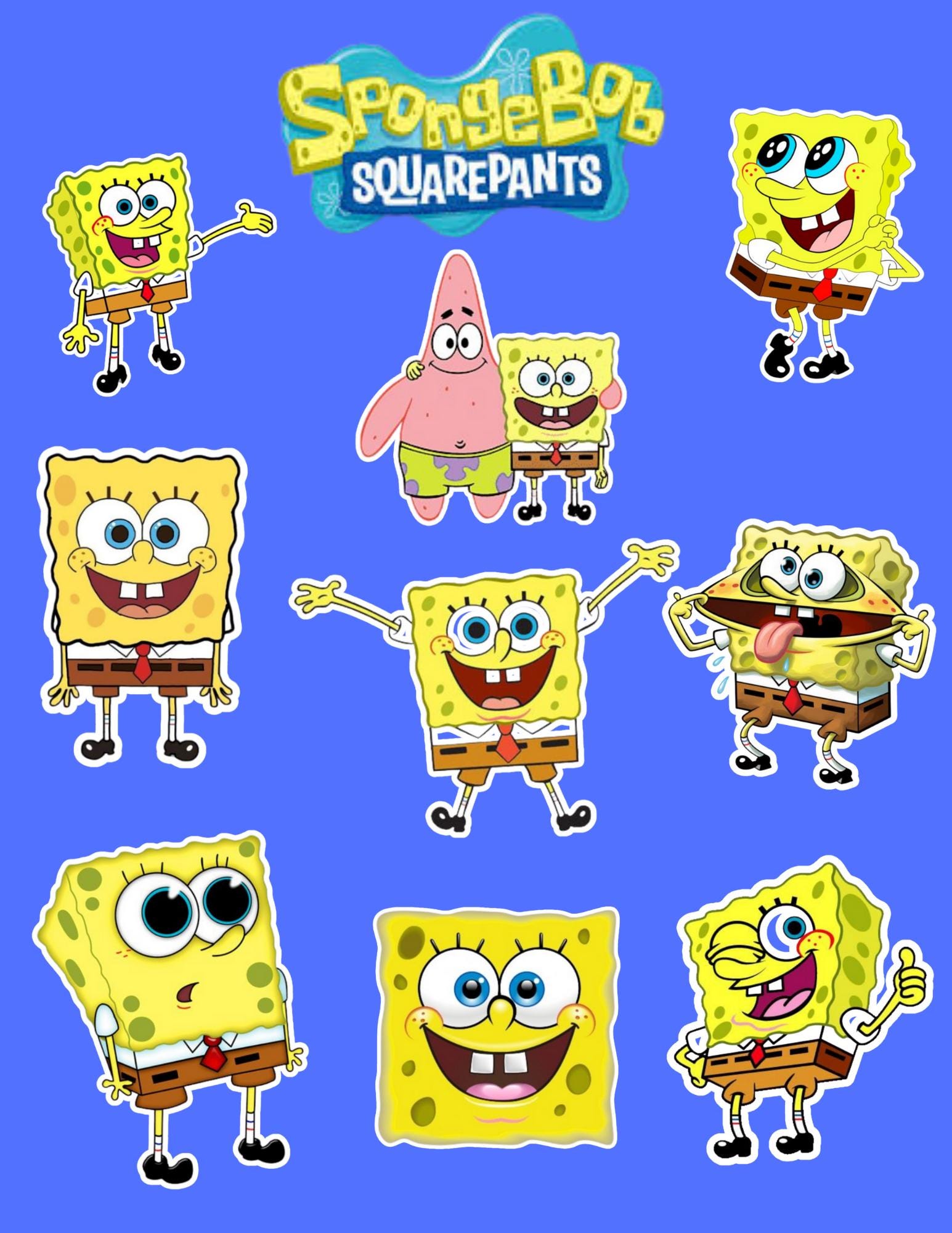 Sponge Bob Stickers | Sponge Bob | Stickers for Kids | PDF Stickers ...