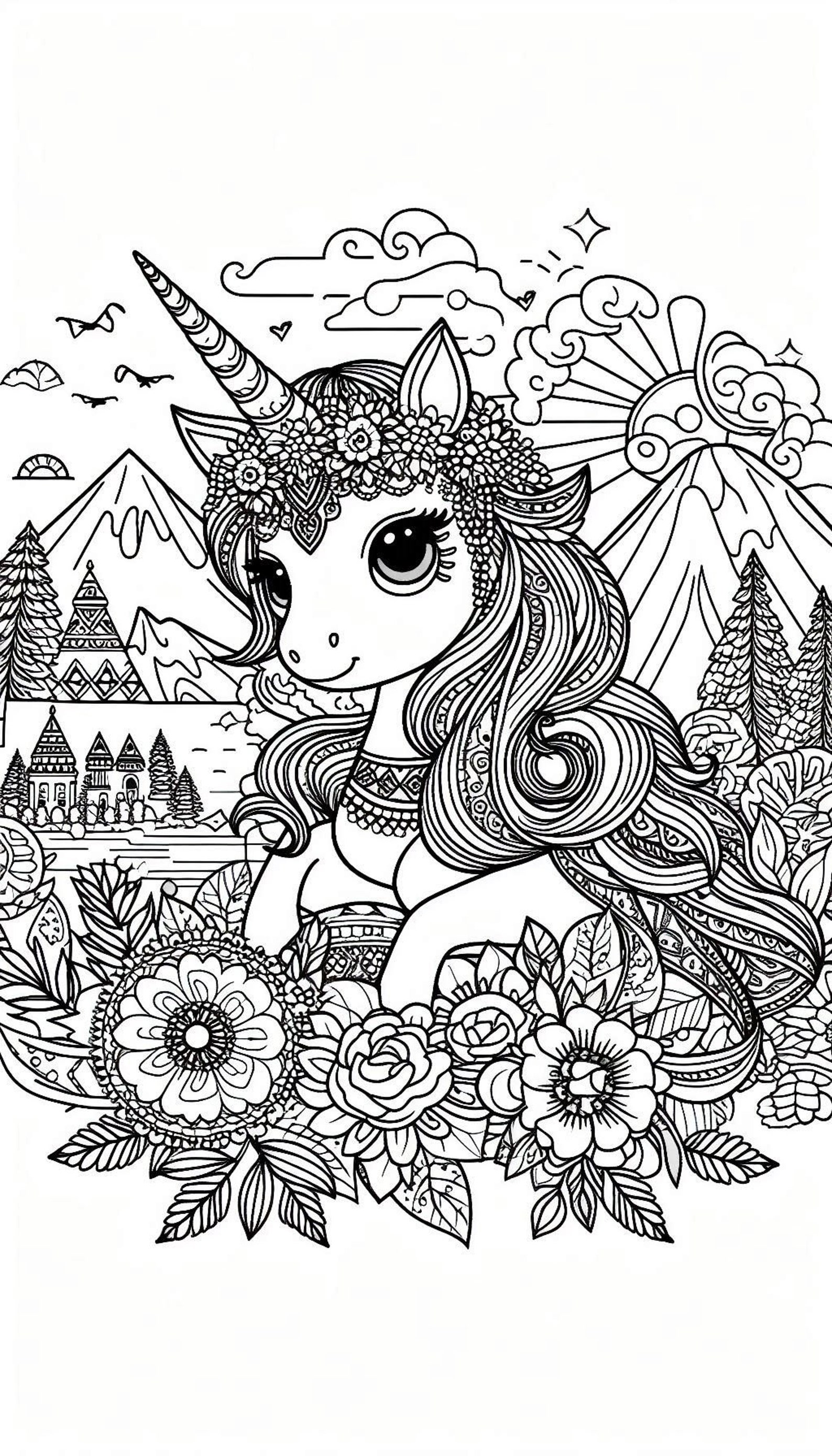 Unicorn Coloring Book | Unicorn | Kids Coloring Book | Digital Coloring ...