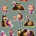 Masha and the Bear Stickers Sticker Sheet Stickers for Kids Print and ...