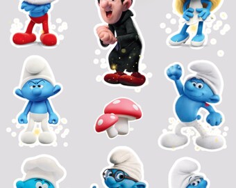 Smurfs Sticker Sheet Stickers for Kids Smurfs Print and Cut Stickers ...