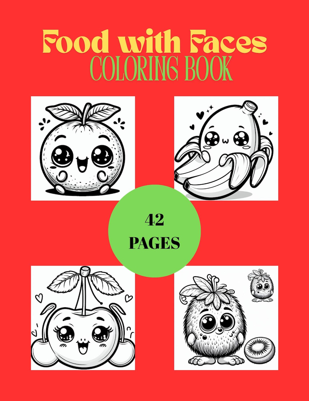 Kawaii Fruits Coloring Book Pages for Kids | Fun and Educational ...