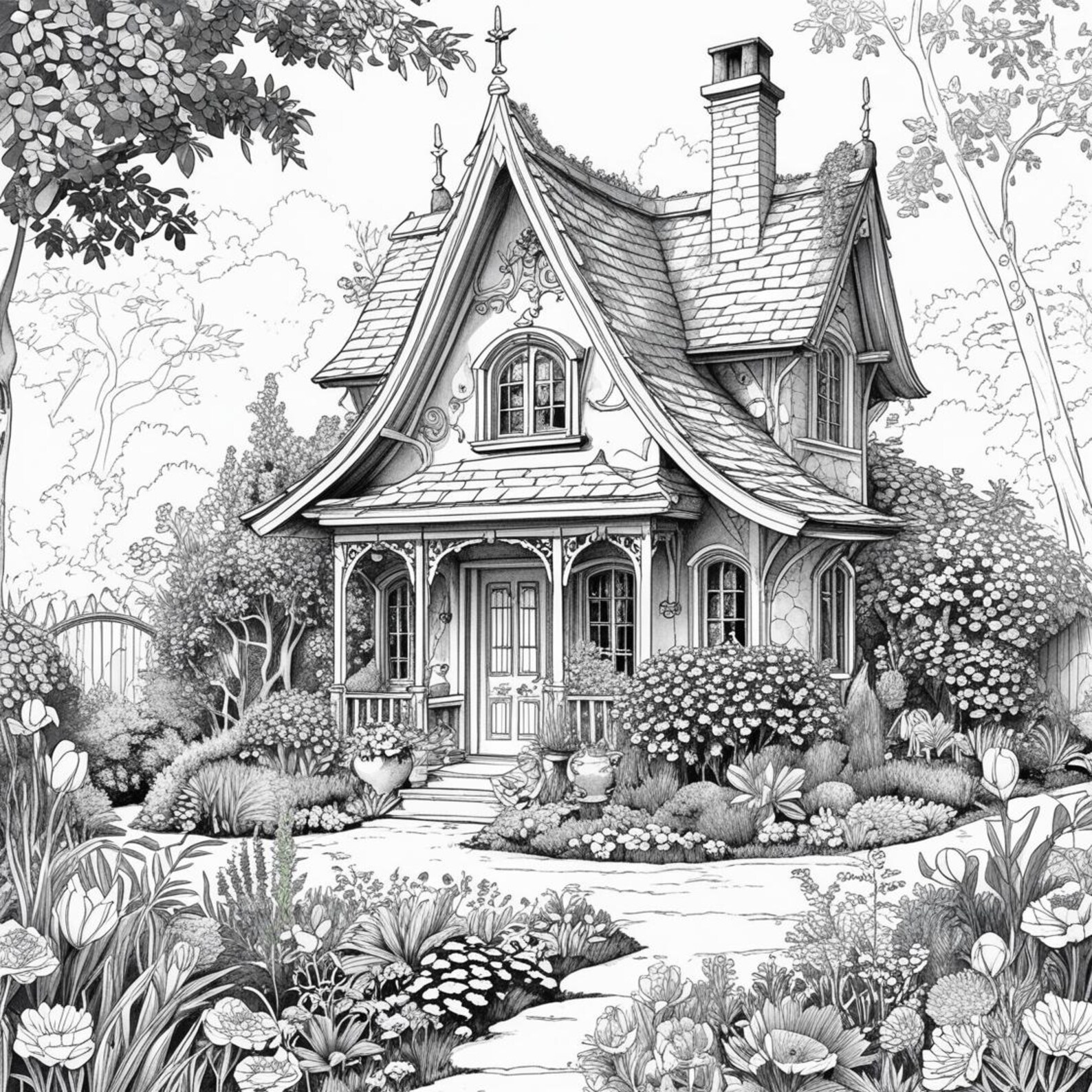 House Coloring Book | Adult Coloring Book | Architectural Coloring ...