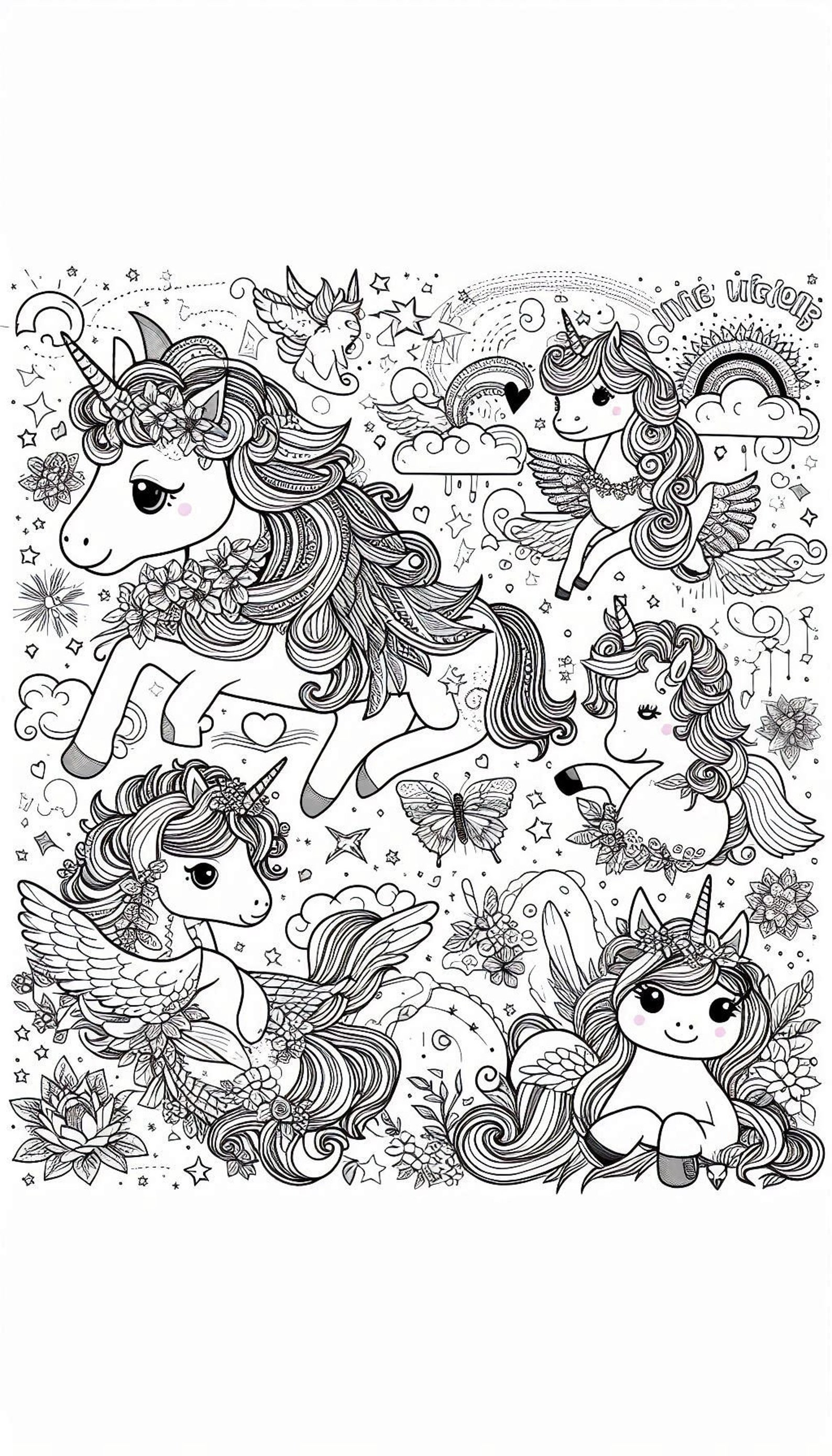 Unicorn Coloring Book | Unicorn | Kids Coloring Book | Digital Coloring ...