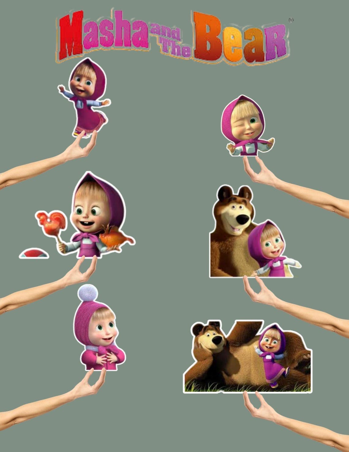 Masha and the Bear Stickers Sticker Sheet Stickers for Kids Print and ...