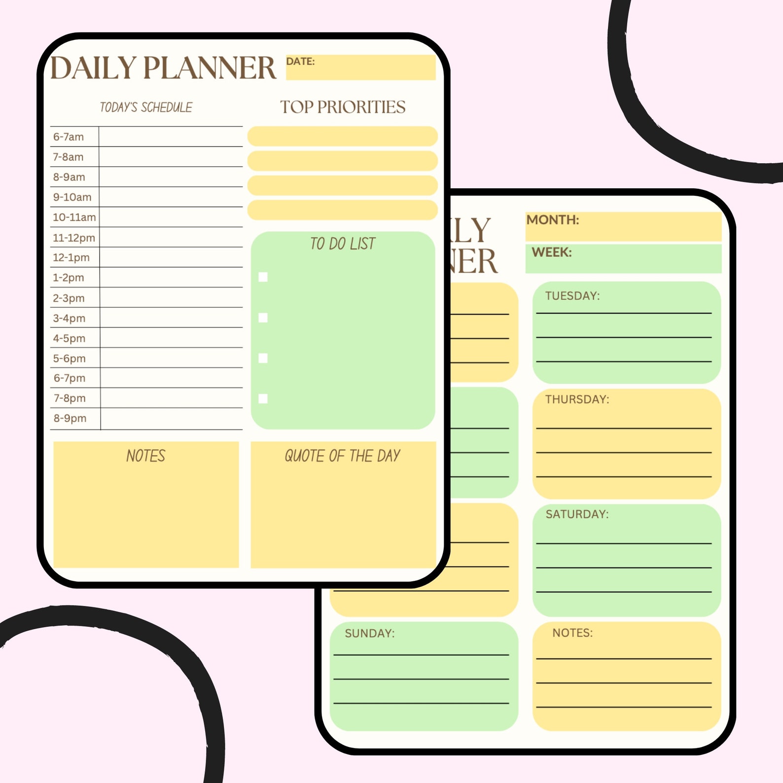 Undated Daily and Weekly Planner, the Everyday Planner - by ...