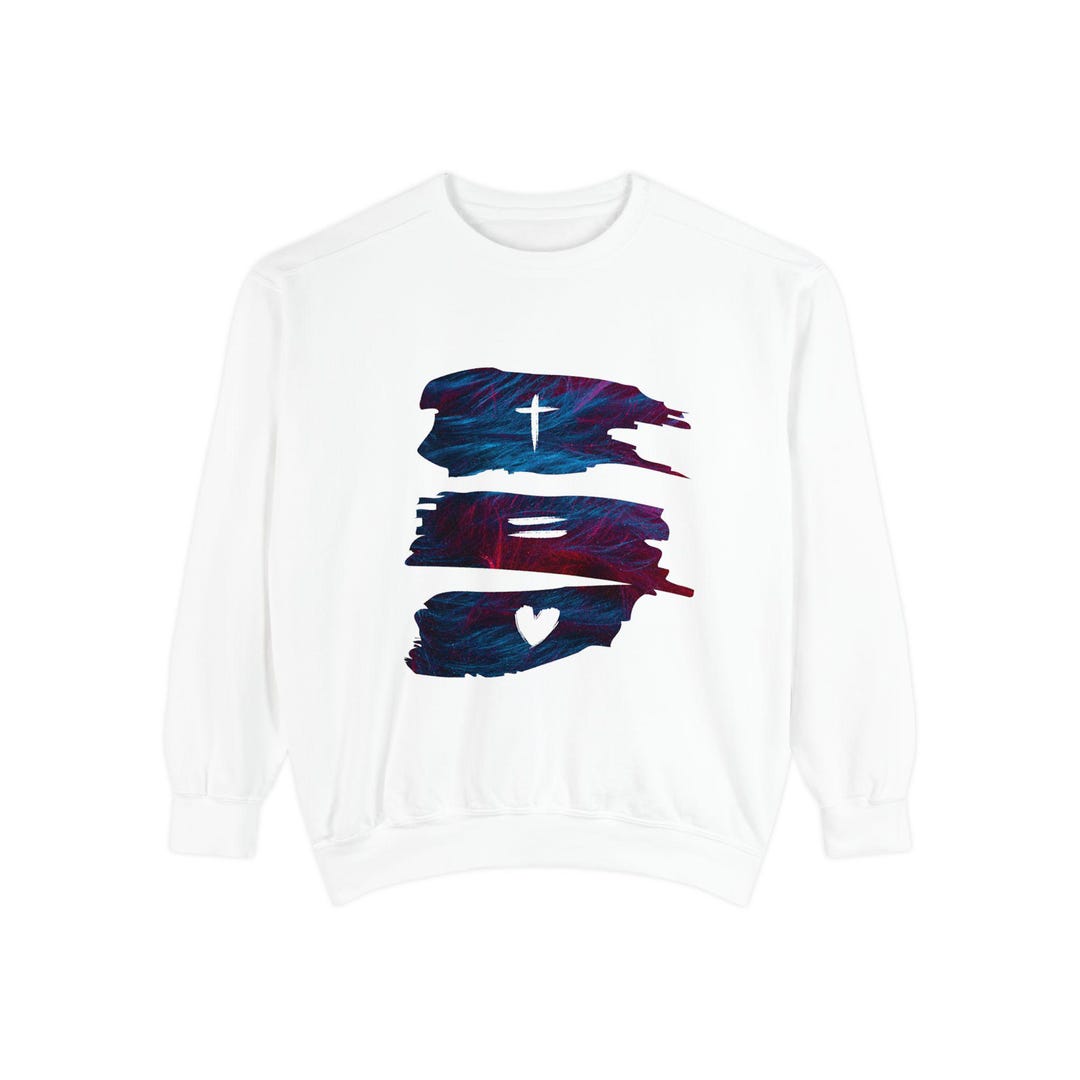 Jesus Christ Cross His Love Garment-dyed Sweatshirt, Christian ...