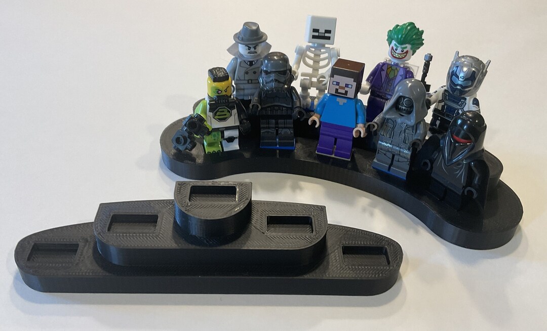 Lego Minifigure Display Stand - Holds 5 or 9 Figures - Black or White ...