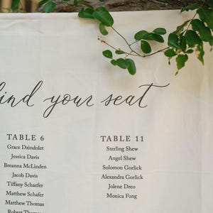 Linen Fabric Wedding Seating Chart, Fabric Wedding Table Plan ...