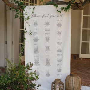 Linen Fabric Wedding Seating Chart, Fabric Wedding Table Plan ...