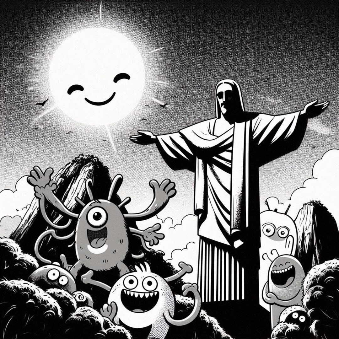 Christ the Redeemer Cartoon Print Nursery Decor Cute Monsters ...