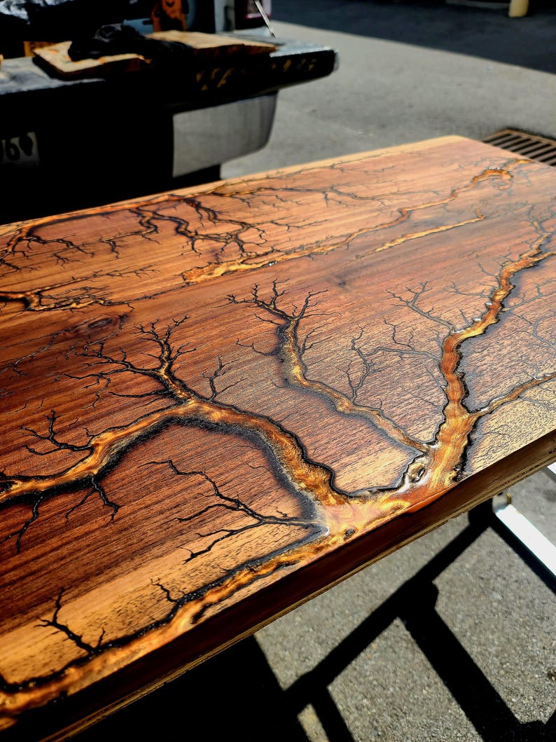 Live Edge, Fractal Burnt, Epoxy Coffee Table - Etsy