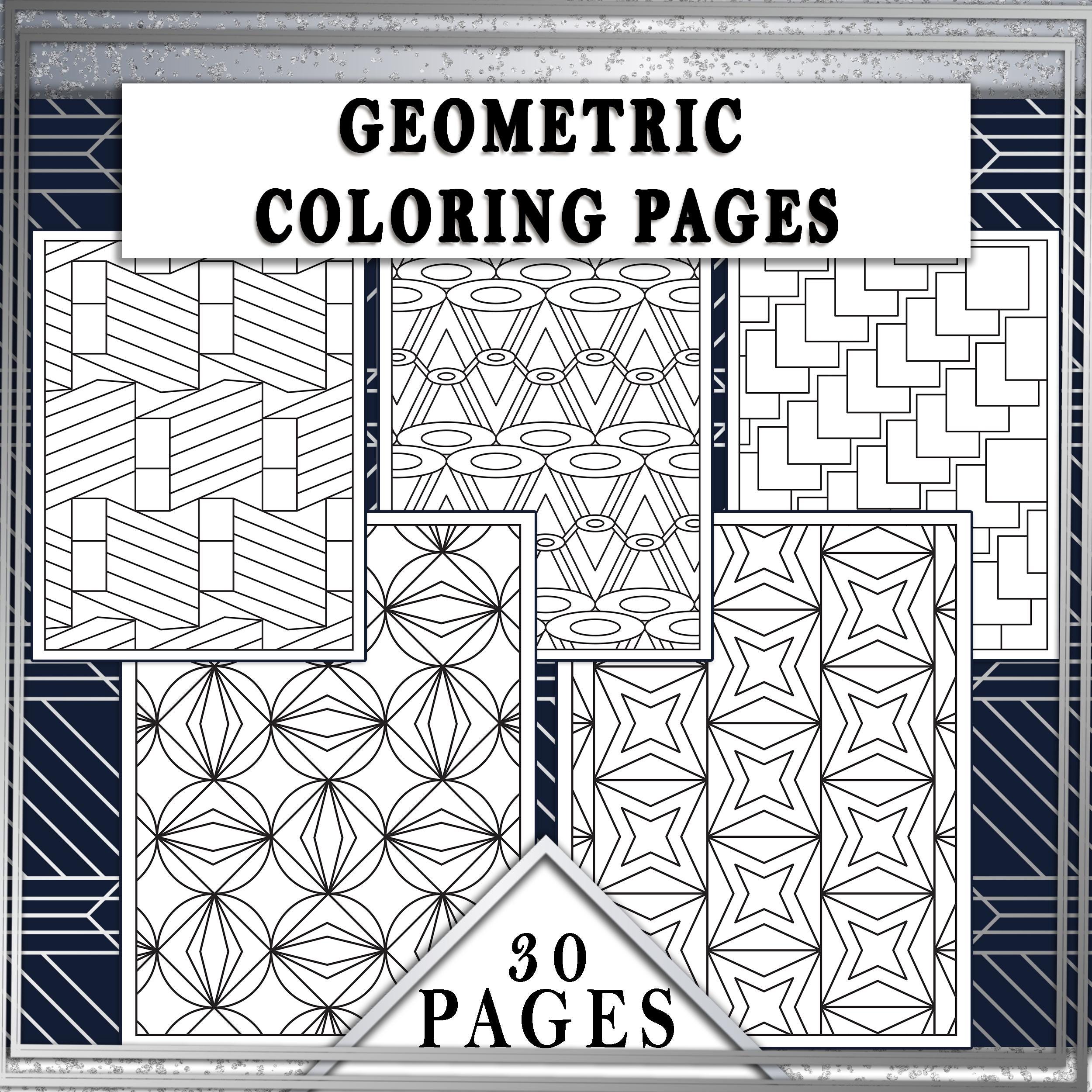 30 Geometric Coloring Pages for Adults. Abstract Pattern Digital ...