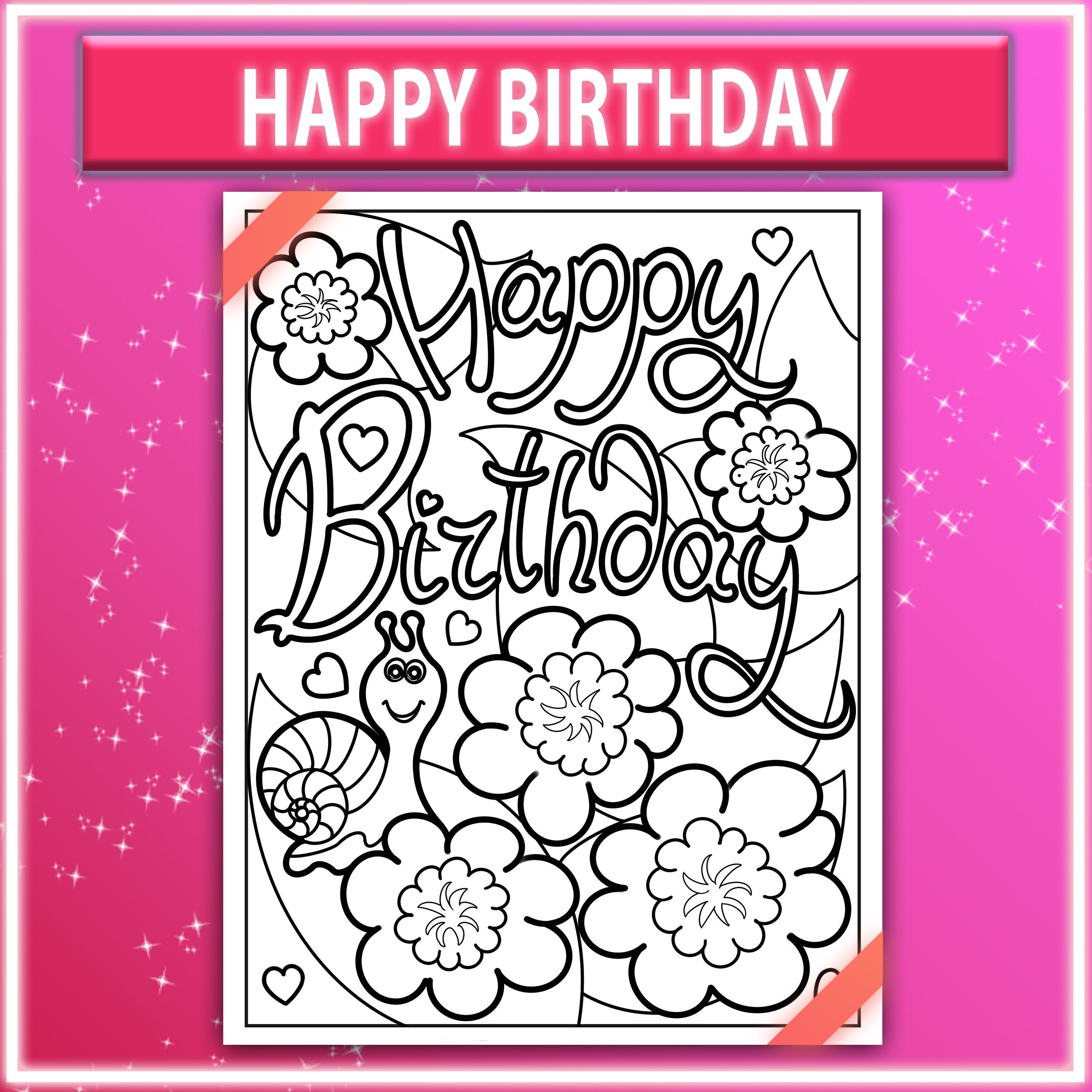 Birthday Party Coloring Pages. Cute Happy Birthday Printables for Girls ...