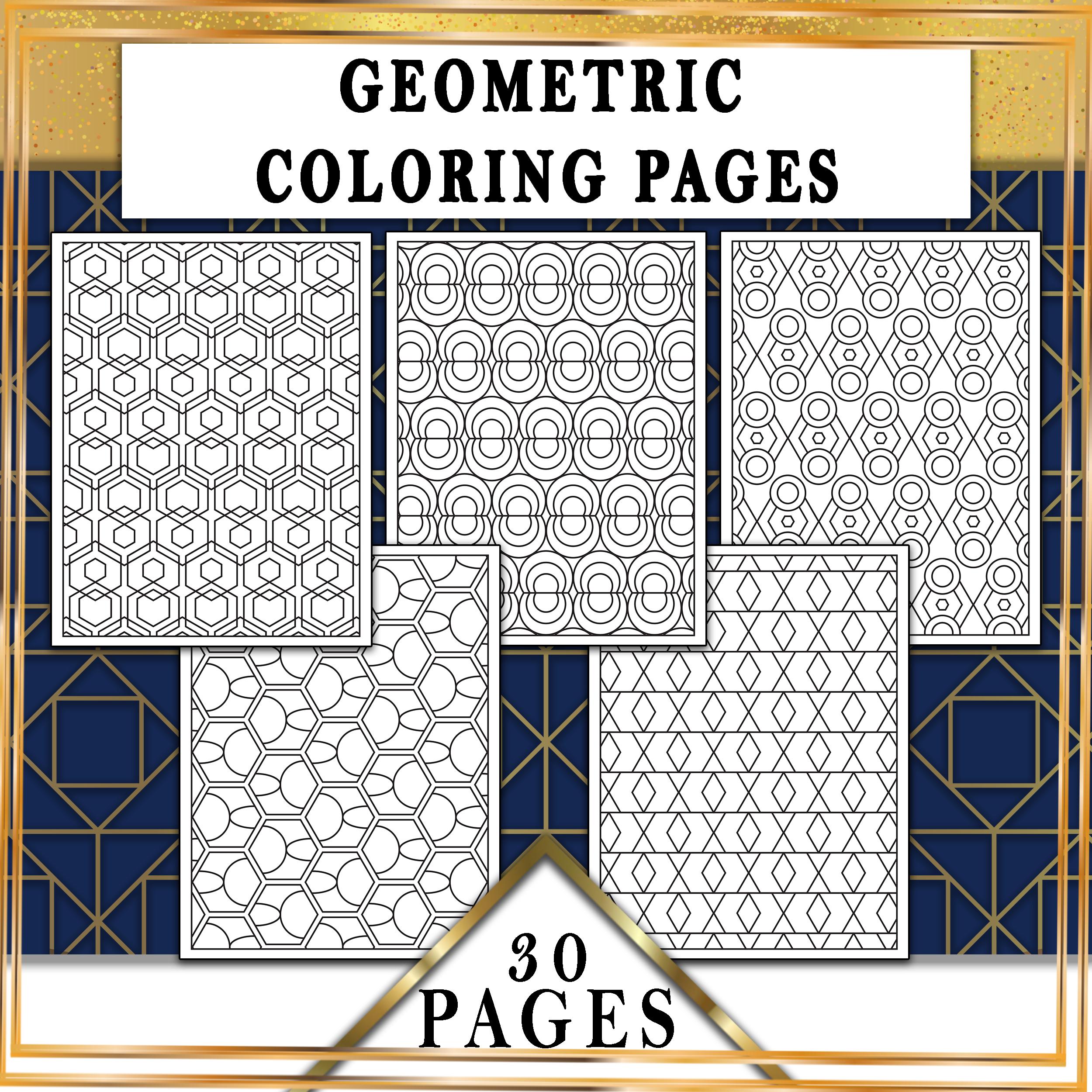 30 Geometric Coloring Pages for Adults. Geometric Pattern Digital ...