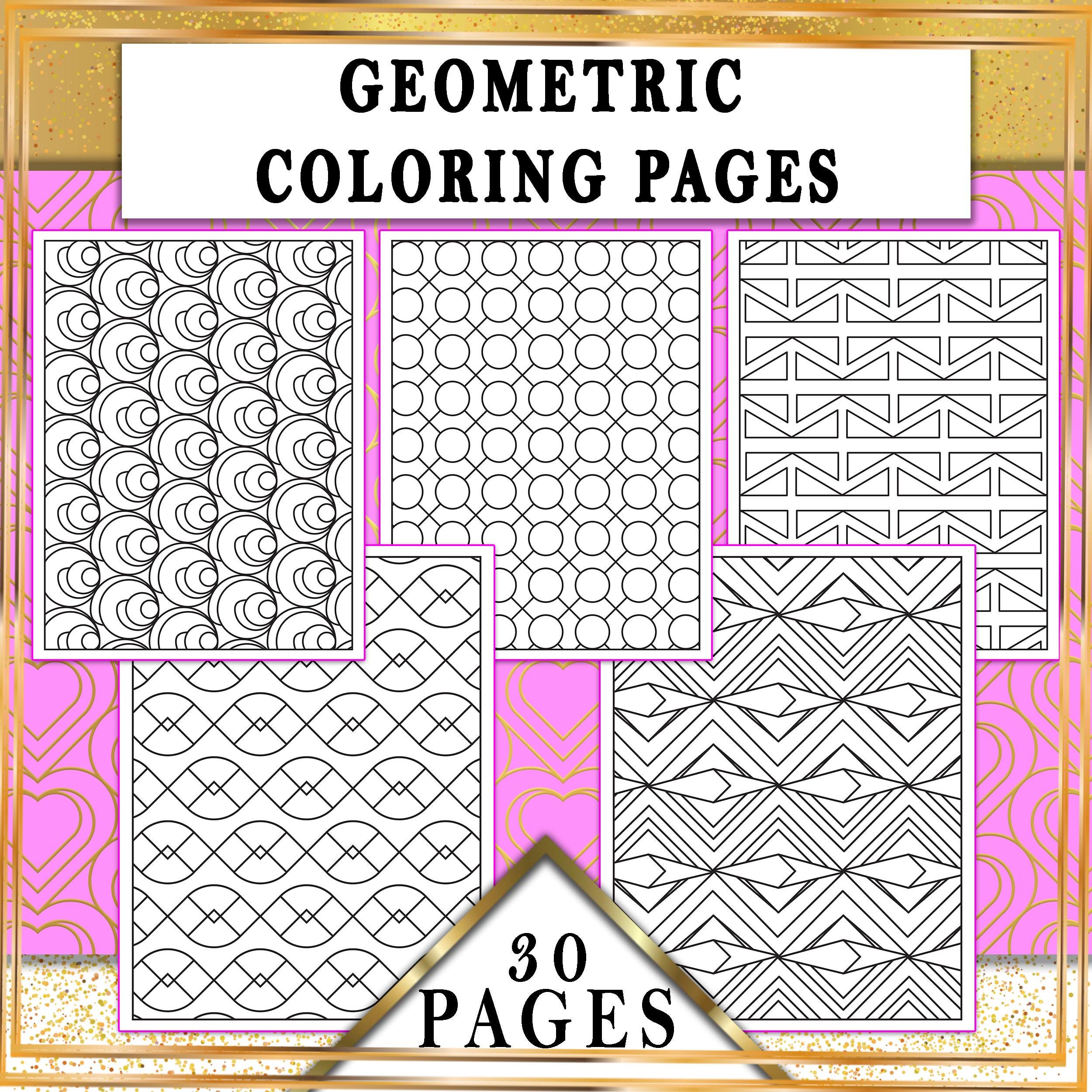 30 Geometric Coloring Pages for Adults. Abstract Pattern Digital ...