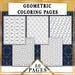30 Geometric Coloring Pages for Adults. Geometric Pattern Digital ...
