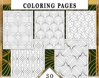 30 Geometric Coloring Pages for Adults. Abstract Pattern Digital ...