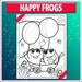 Happy Frogs Coloring Pages. Cute Coloring Book for Girls, Boys and ...