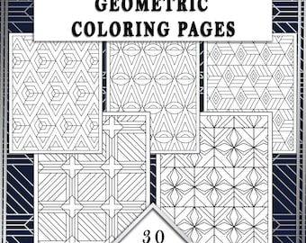 30 Geometric Coloring Pages for Adults. Abstract Pattern Digital ...