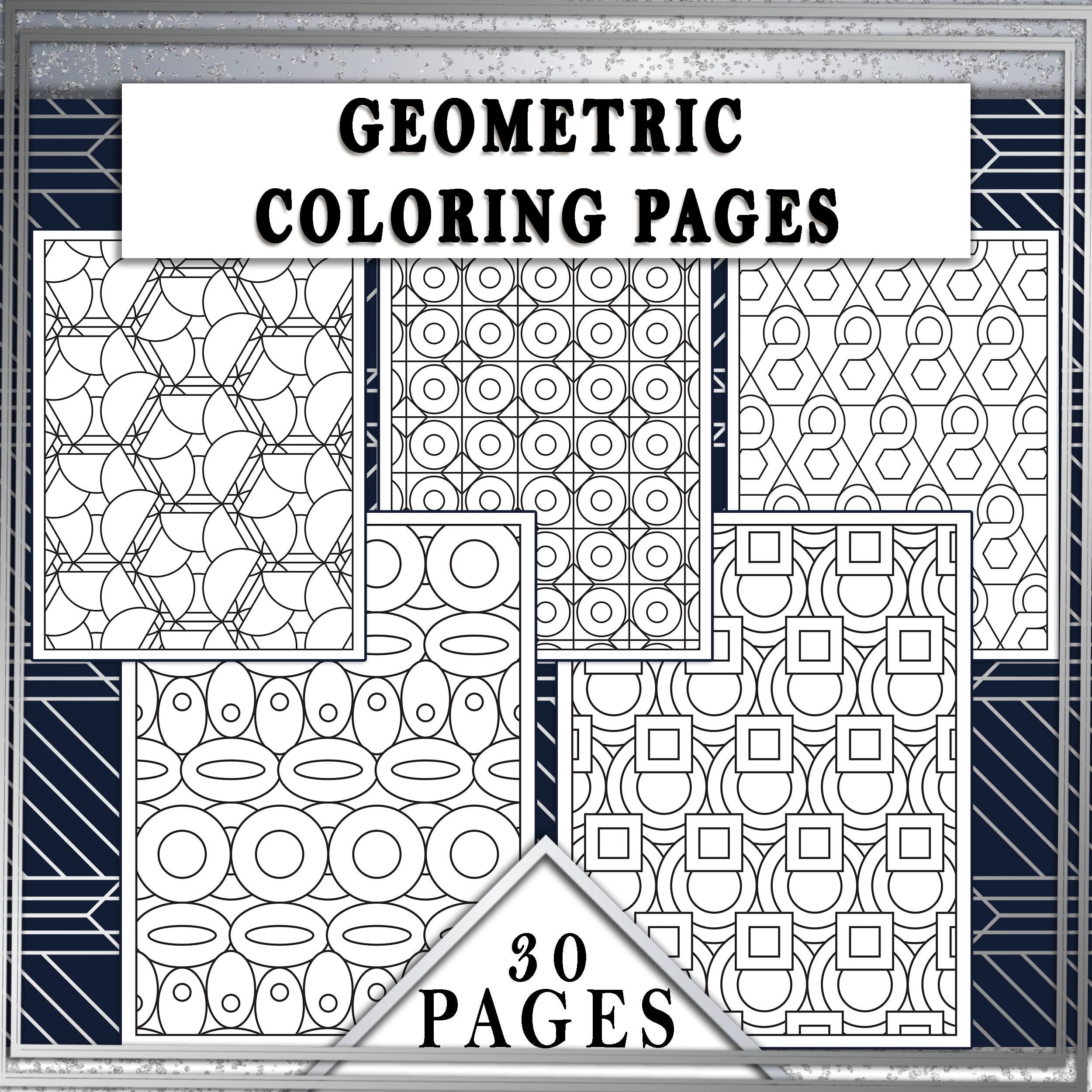 30 Geometric Coloring Pages for Adults. Abstract Pattern Digital ...