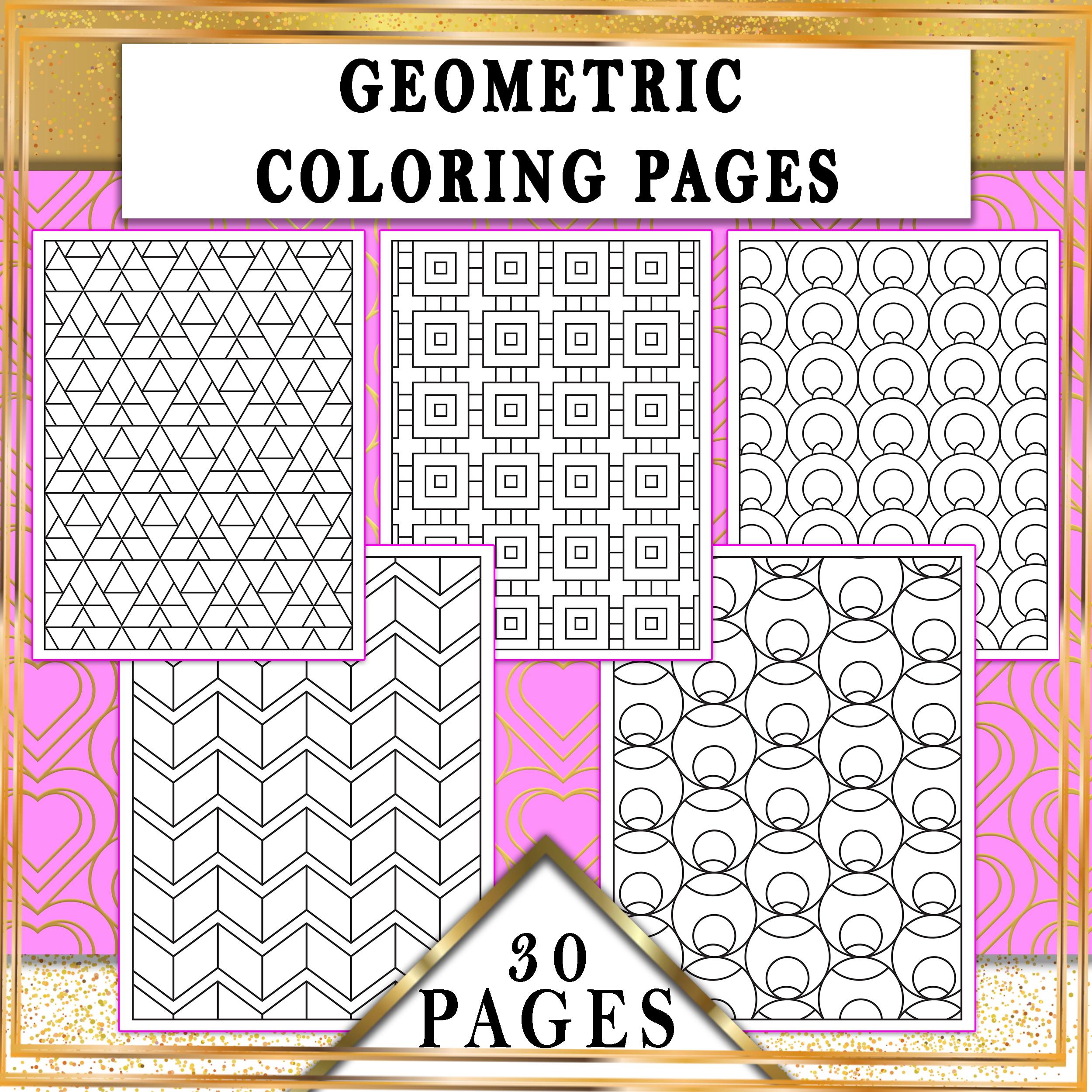 30 Geometric Coloring Pages for Adults. Abstract Pattern Digital ...